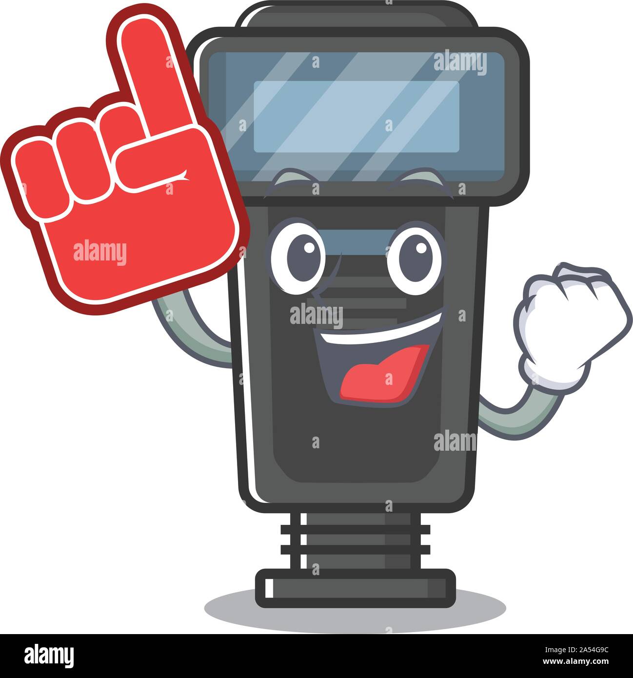 Foam finger camera flash with the a character Stock Vector Image & Art ...