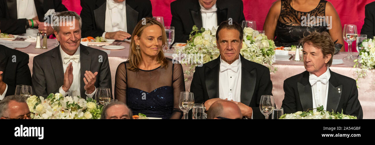 New York, NY - October 17, 2019: Bill de Blasio, Maureen Sherry Klinsky ...