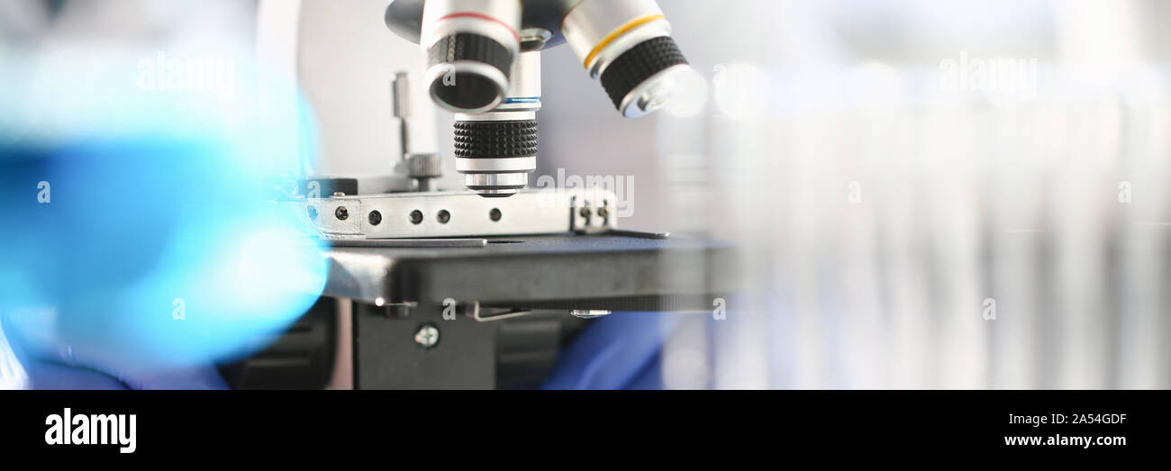 Head microscope on the background laboratory Stock Photo - Alamy