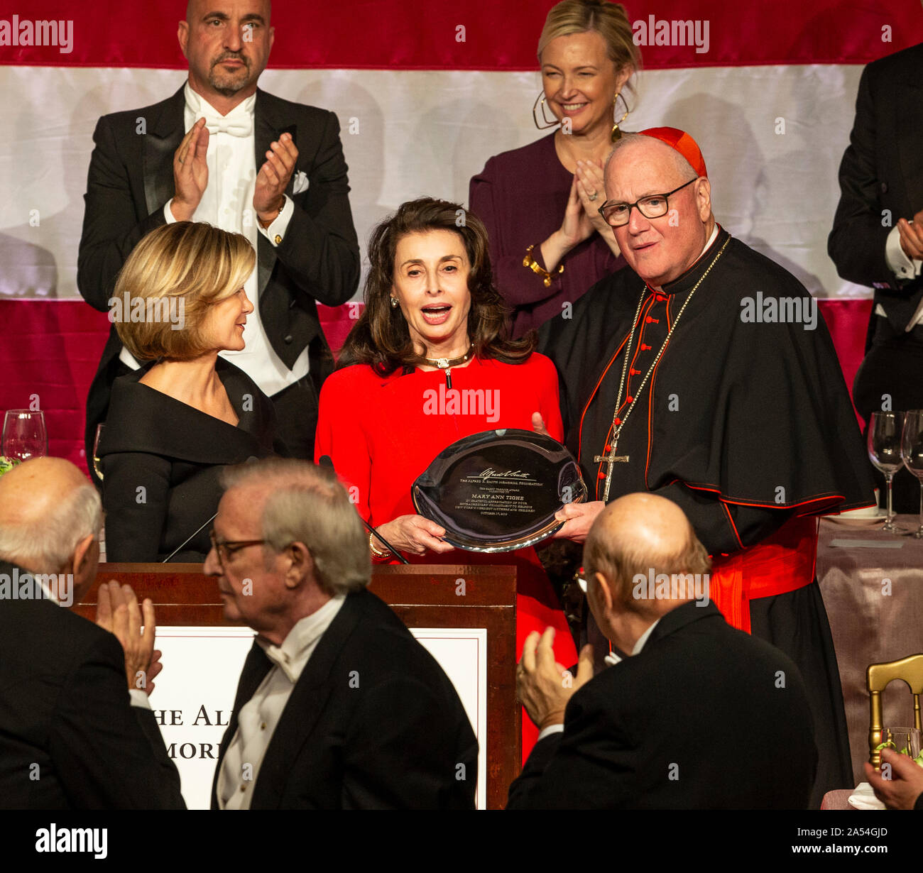New York, NY - October 17, 2019: Mary Erdos, Amry Ann Tighe, Timothy ...