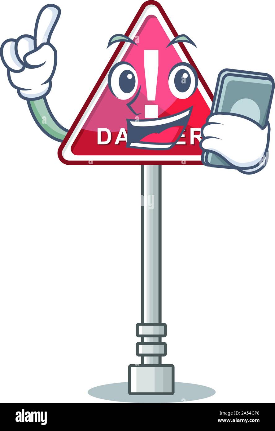 With phone danger with on the in cartoon Stock Vector Image & Art - Alamy