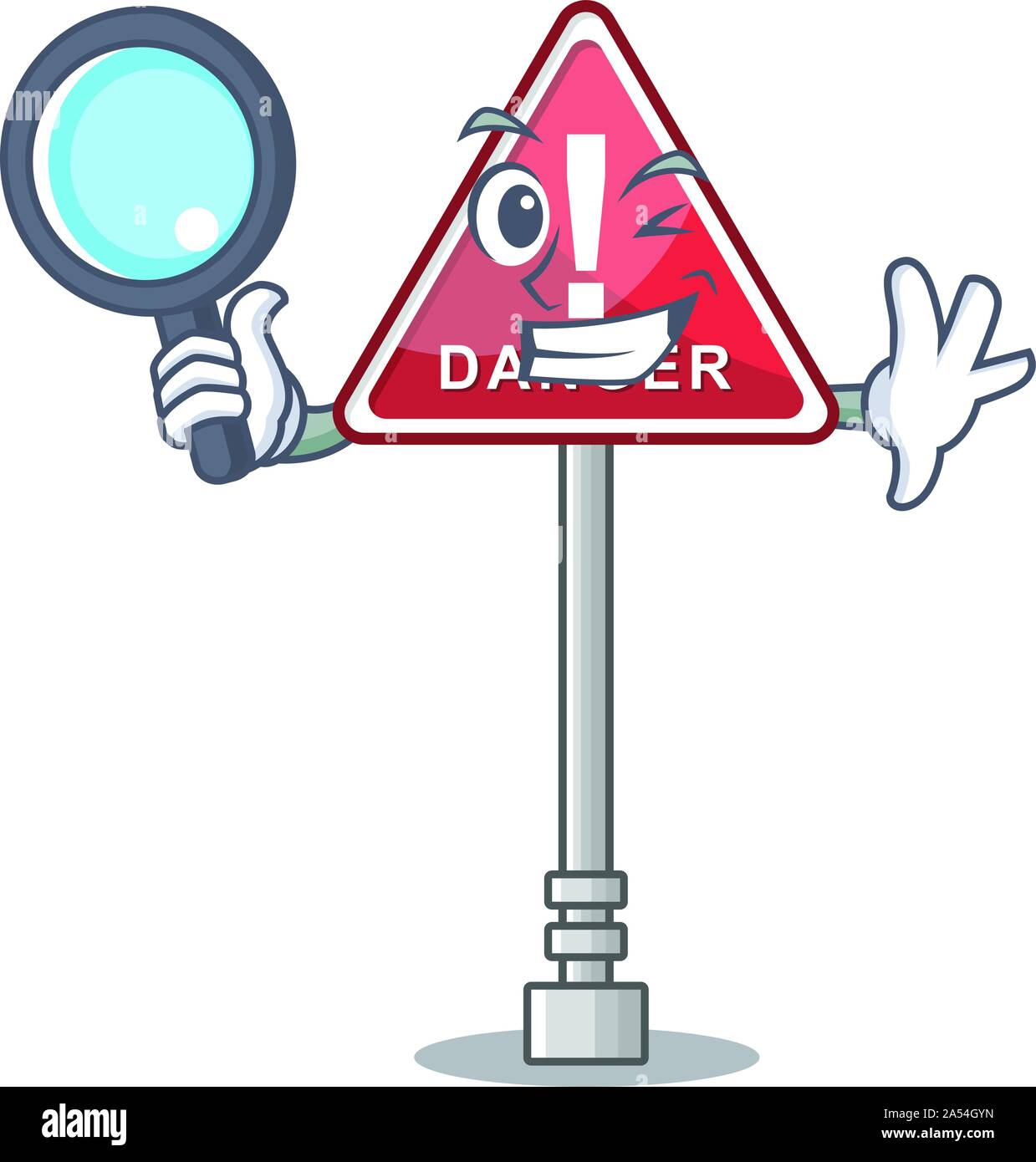 Detective danger cartoon isolated in the character Stock Vector Image ...