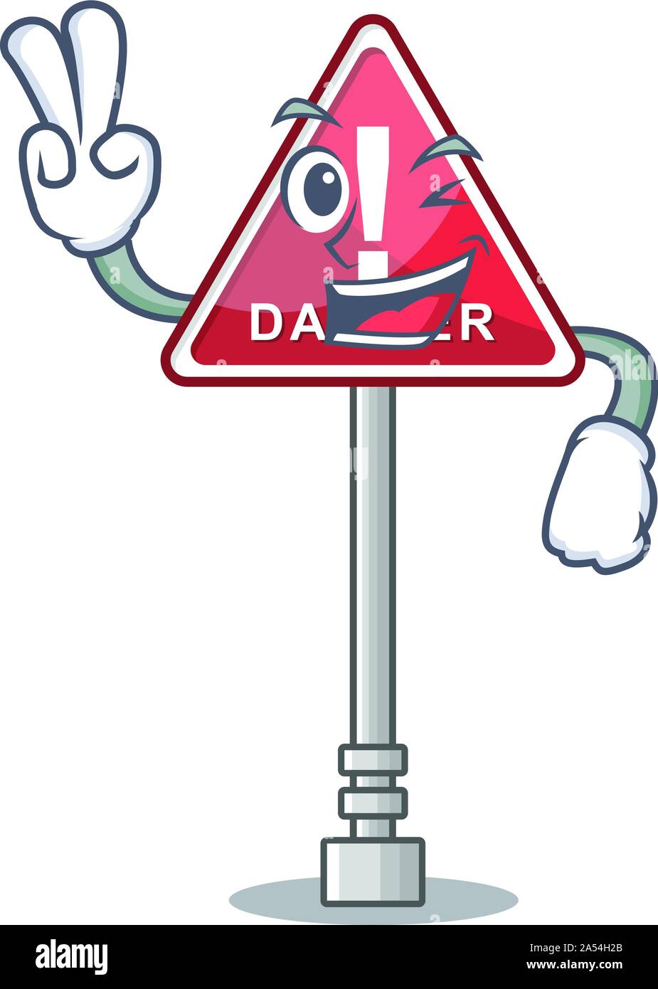 Two finger danger cartoon isolated in the character Stock Vector Image ...