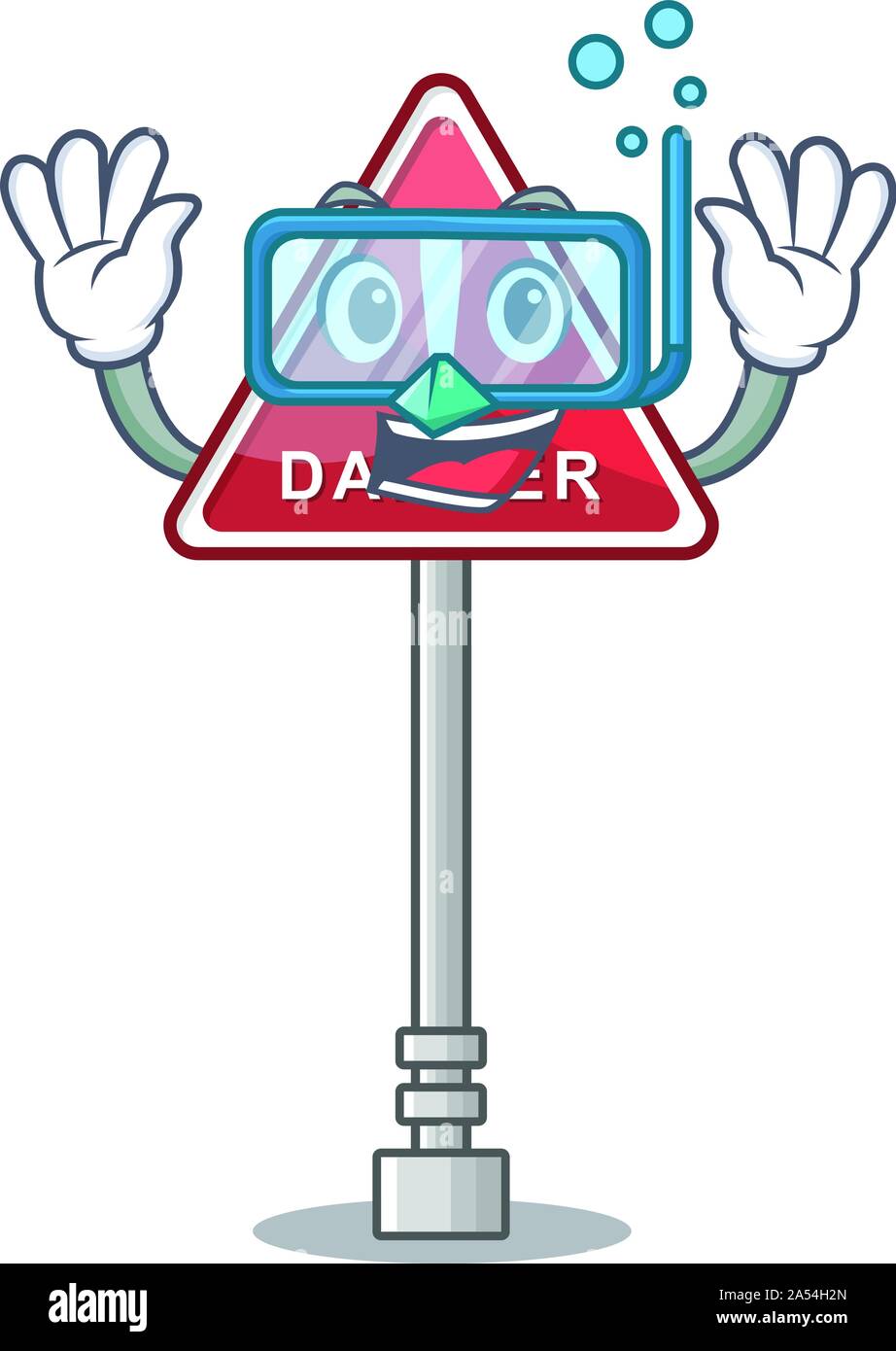 Diving danger cartoon isolated in the character Stock Vector Image ...