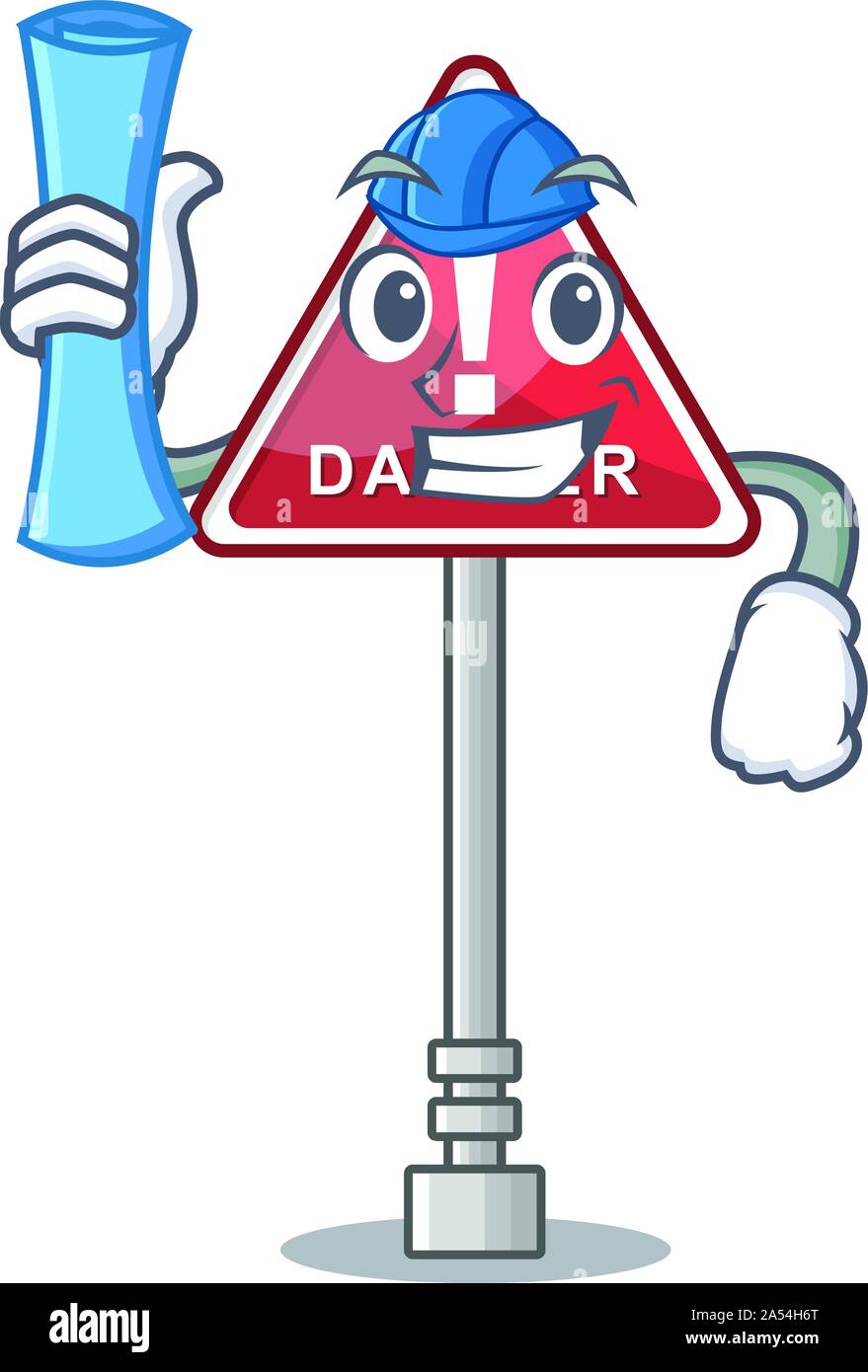 Architect danger cartoon isolated in the character Stock Vector Image ...