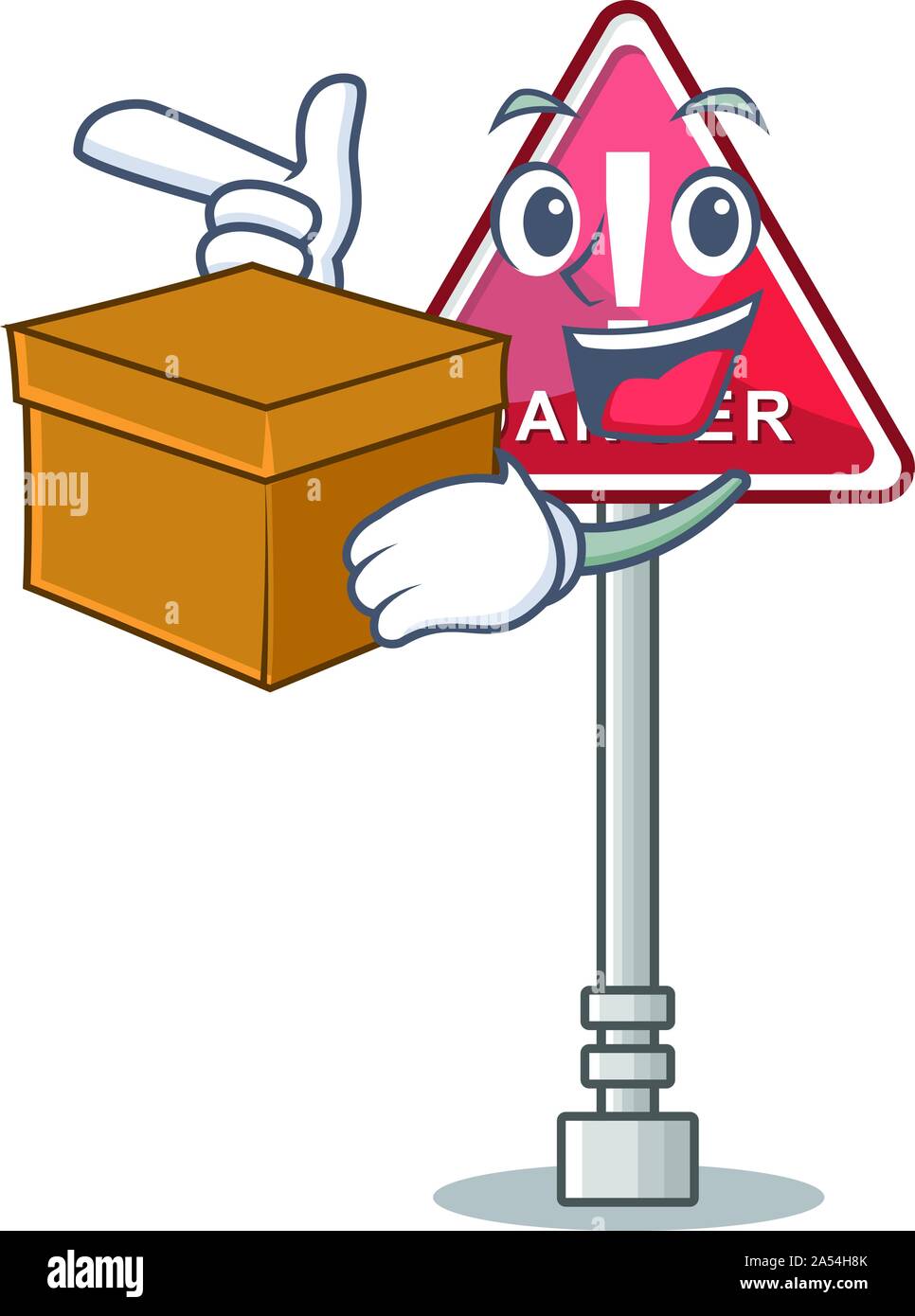With box danger cartoon isolated in the character Stock Vector Image ...