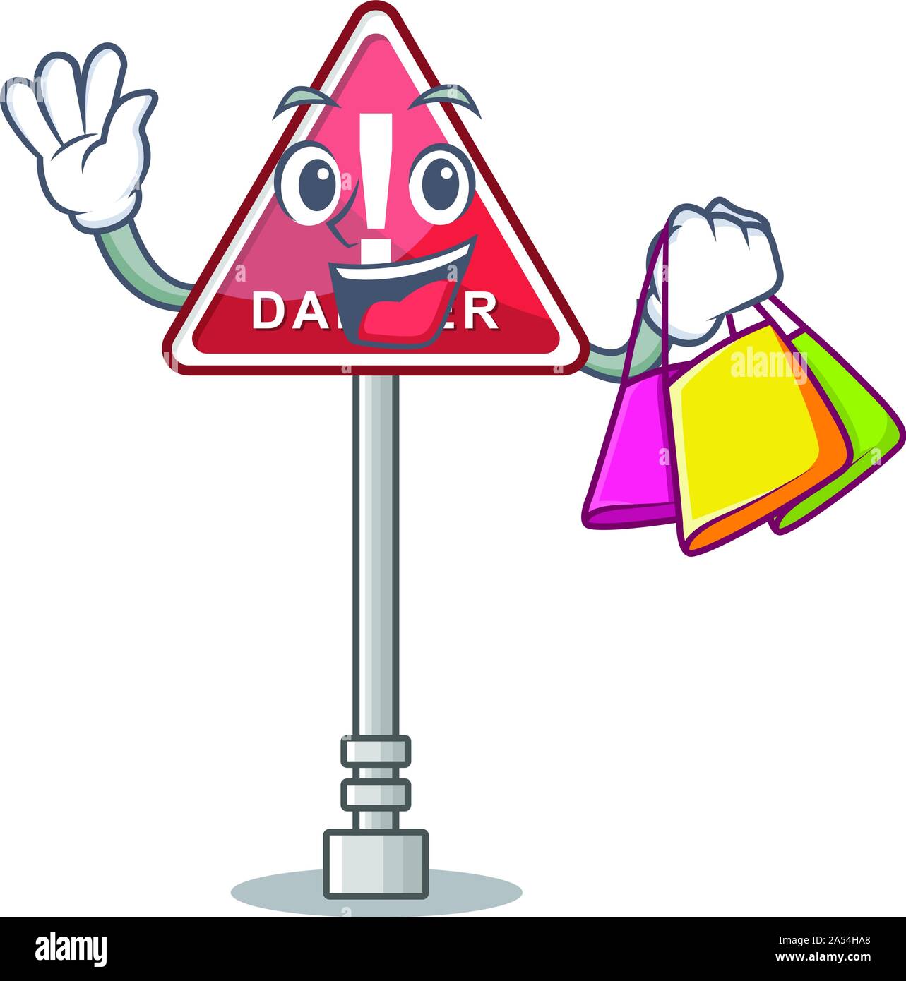 Shopping danger cartoon isolated in the character Stock Vector Image ...