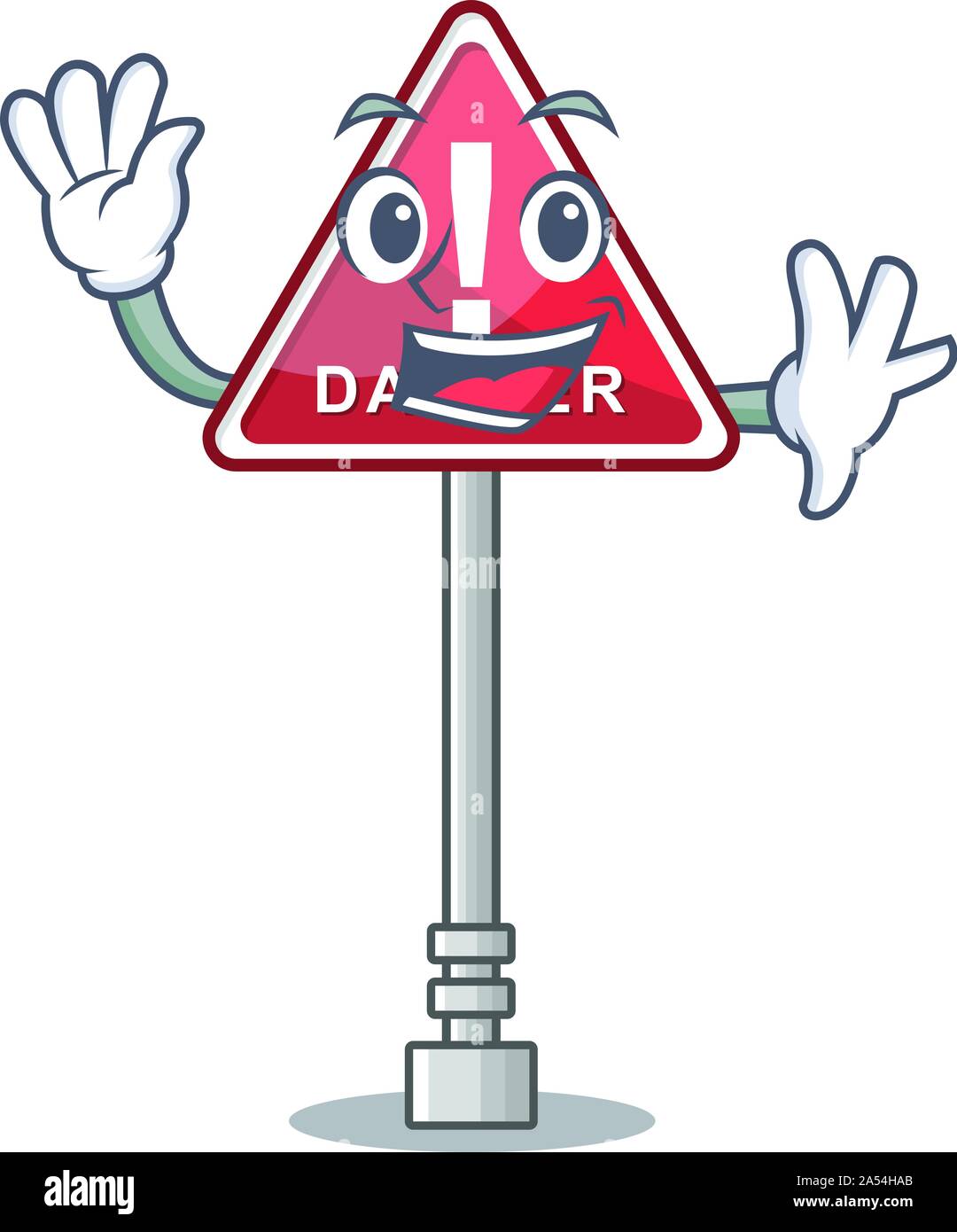 Waving danger cartoon isolated in the character Stock Vector Image ...