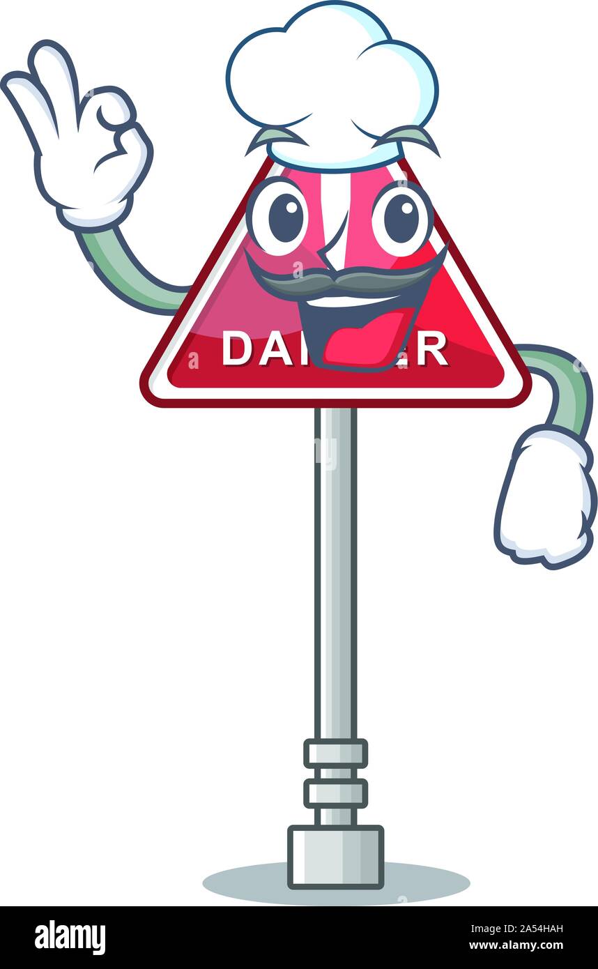 Chef danger cartoon isolated in the character Stock Vector Image & Art ...