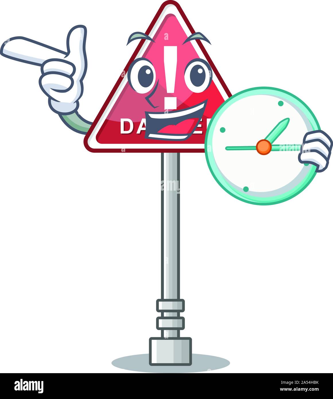 With clock danger cartoon isolated in the character Stock Vector Image ...