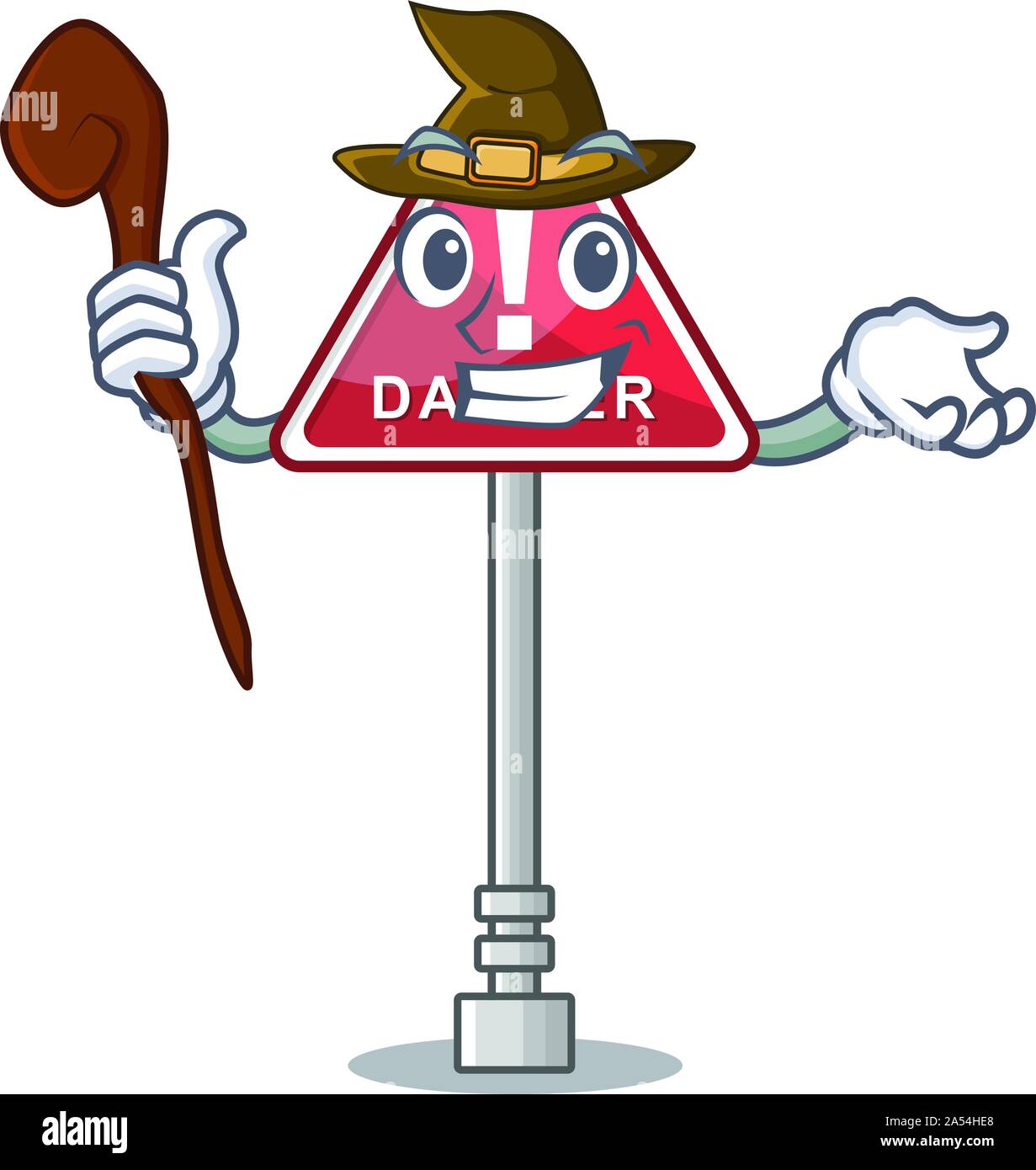 Witch danger character in the mascot shape Stock Vector Image & Art - Alamy