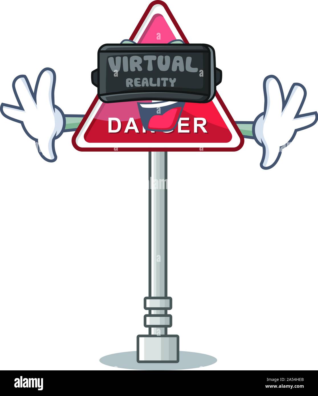 Virtual reality danger character in the mascot shape Stock Vector Image ...