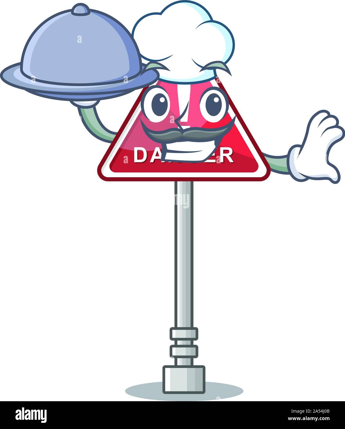 Chef with food danger character in the mascot shape Stock Vector Image ...