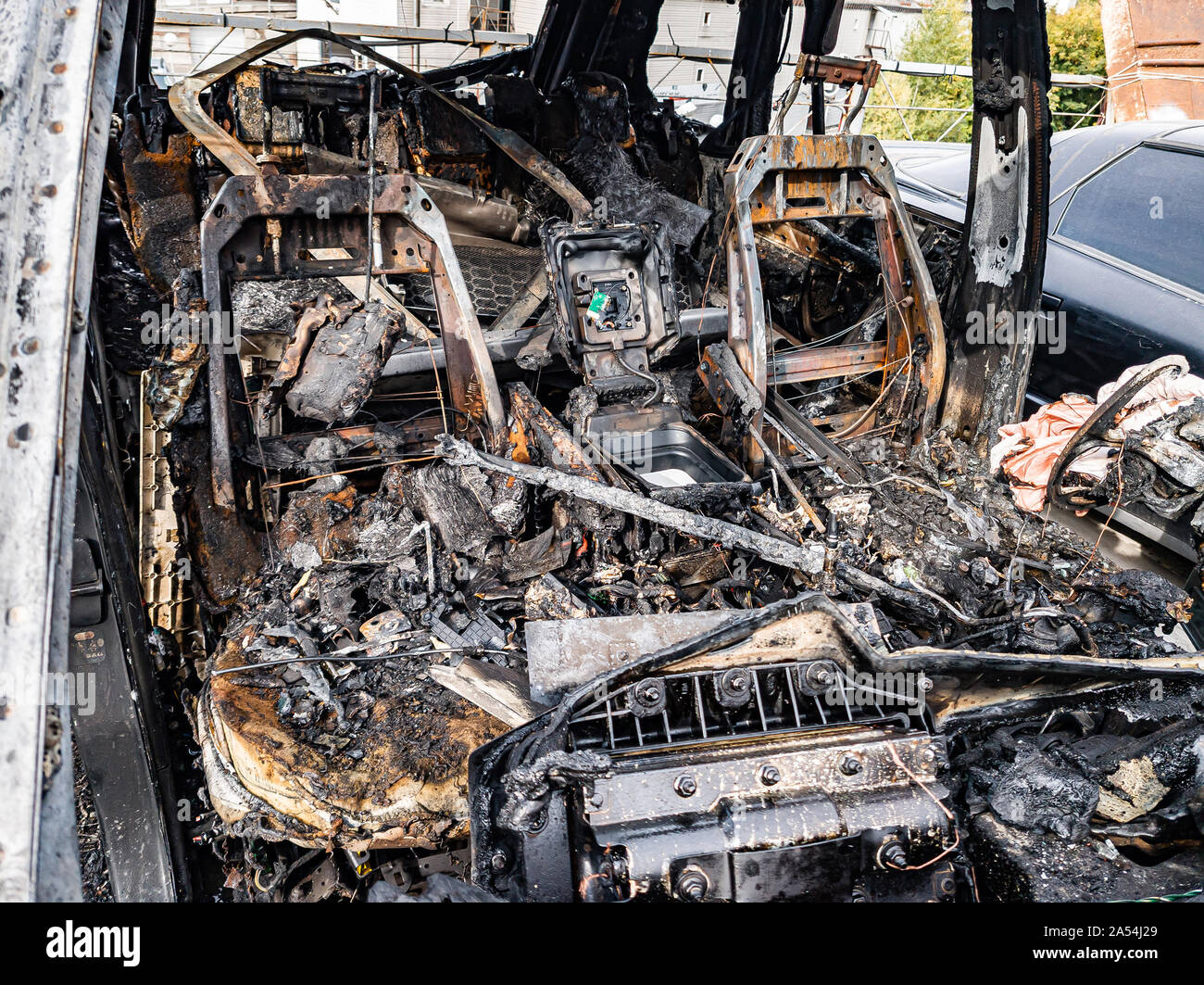 Burnt car interior hi-res stock photography and images - Alamy