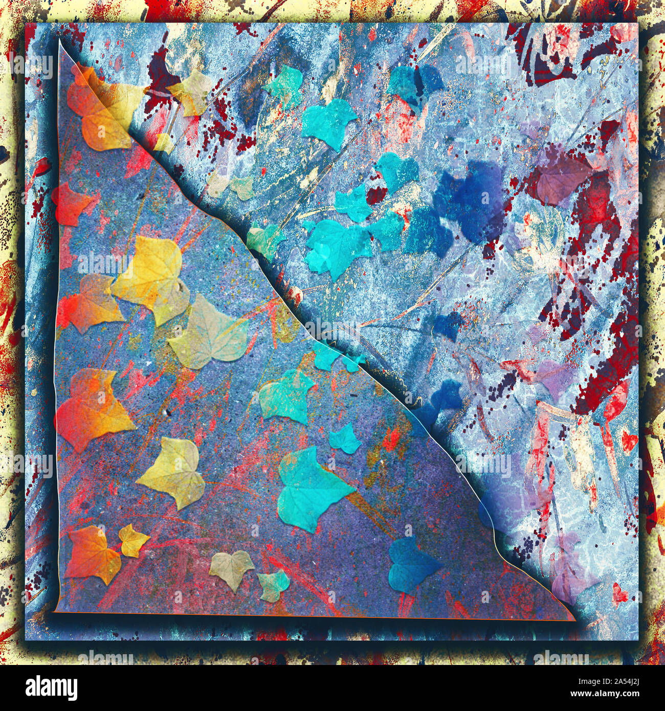 Distressed rustic layered paper. Vintage grungy old paper. Abstract ...