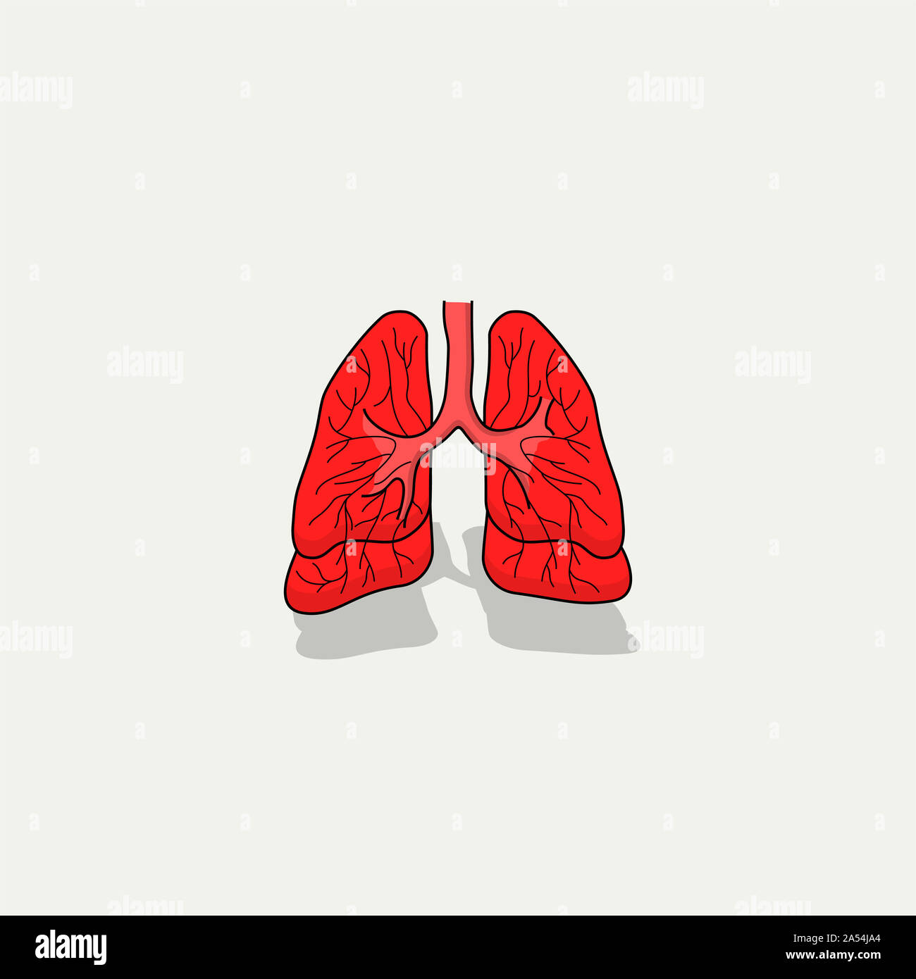 Lungs Cartoon Vector for Template Stock Photo - Alamy