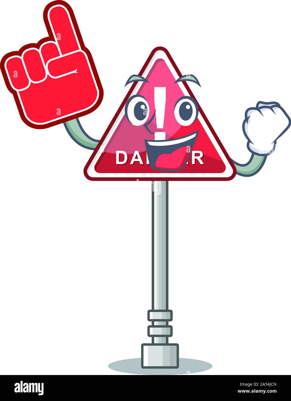 Foam finger miniature danger in shape of mascot Stock Vector Image ...