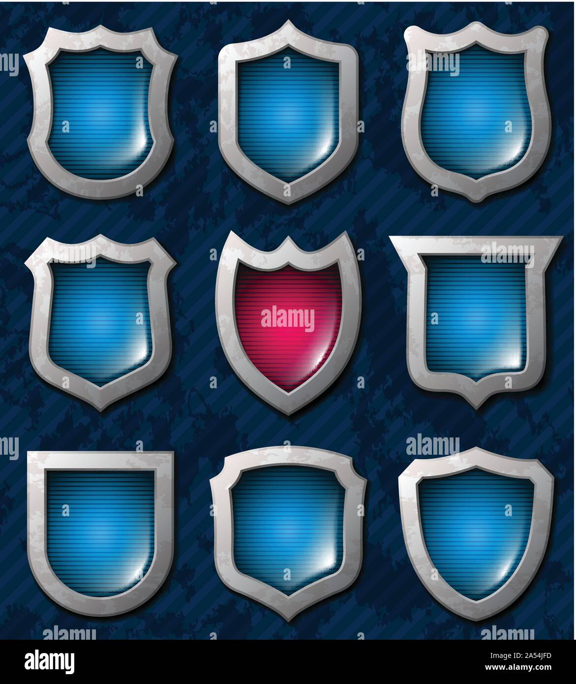 Set of shiny shields Stock Vector Image & Art - Alamy