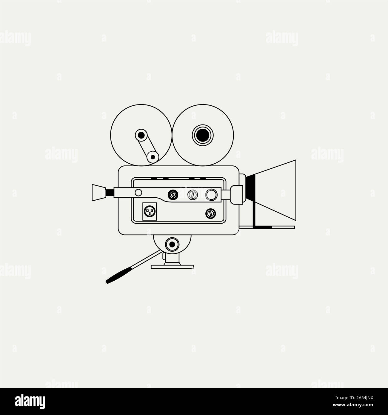 Outline Classic Vintage Camcorder vector, Outline Old Movie Camera vector Stock Photo - Alamy