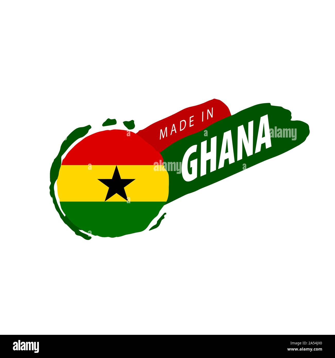 Ghana flag, vector illustration on a white background Stock Vector ...