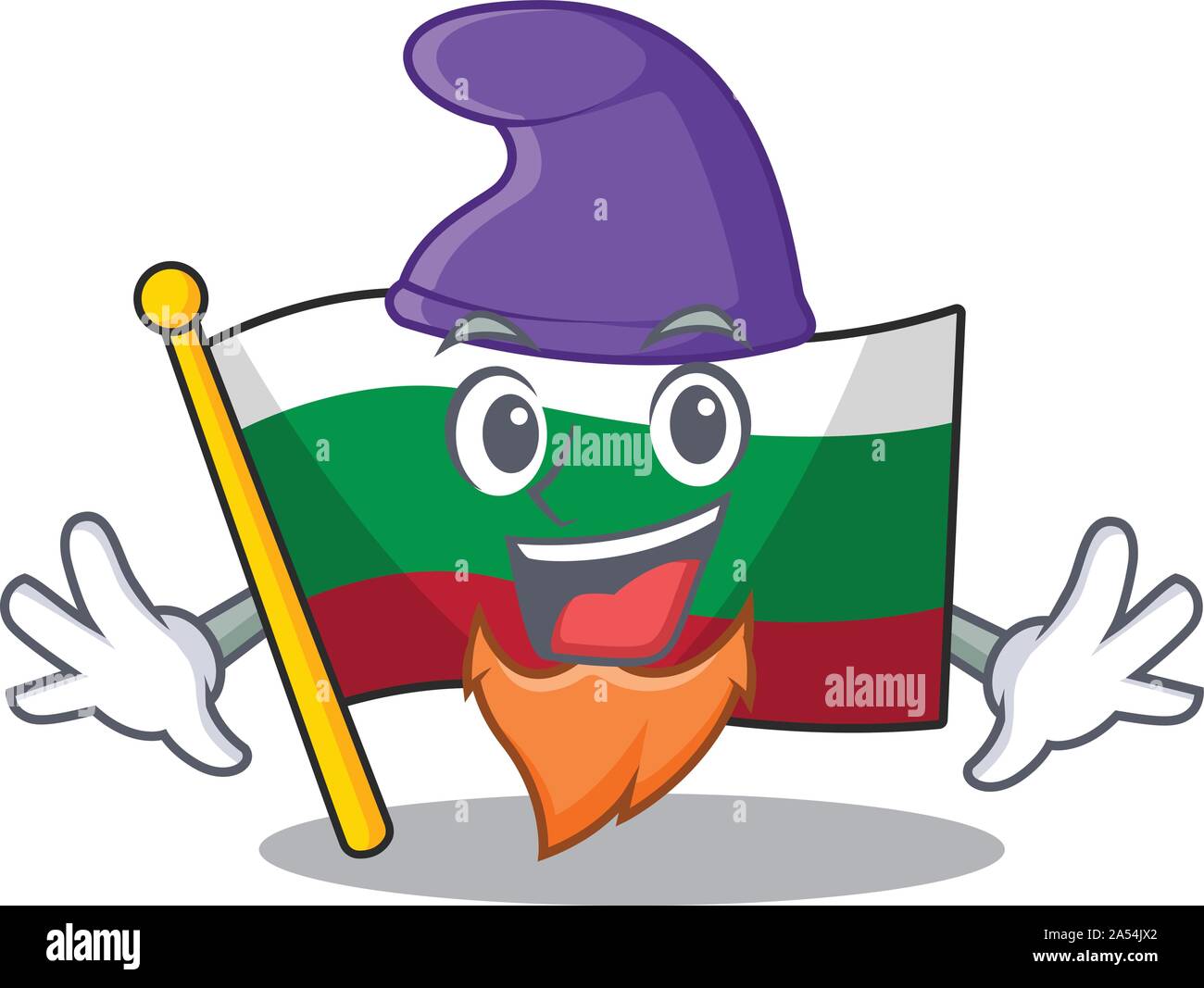 Elf flag bulgarian hoisted on cartoon pole Stock Vector Image & Art - Alamy