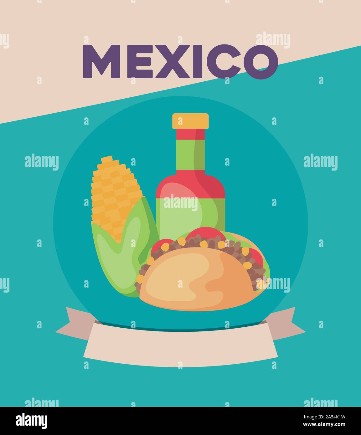 cute card with mexico label vector illustration design Stock Vector ...