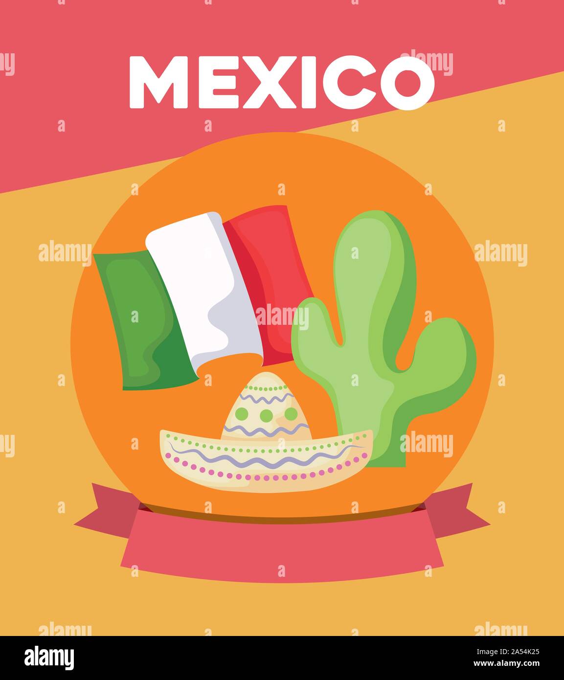 cute card with mexico label vector illustration design Stock Vector ...