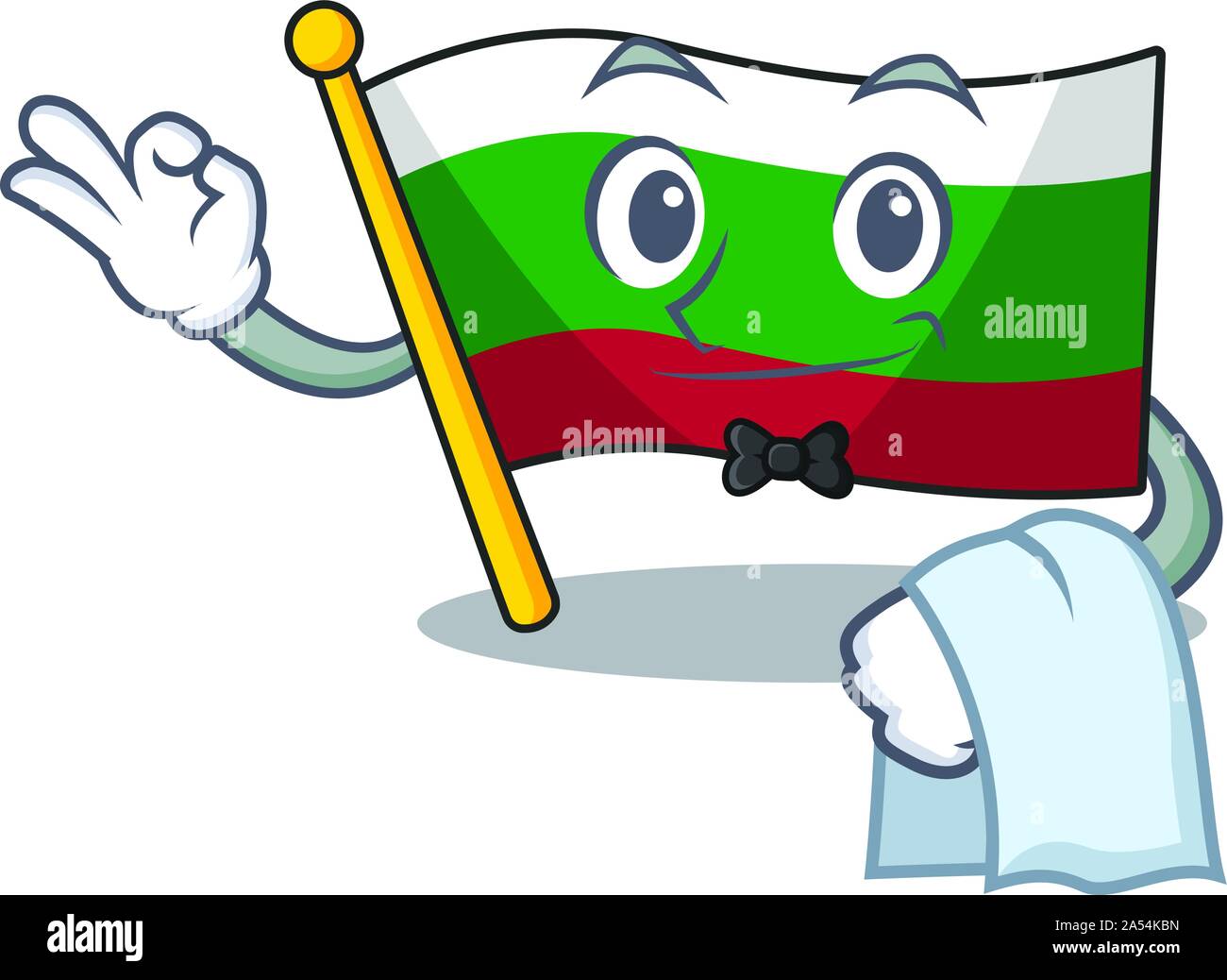 Waiter flag bulgaria in the cartoon shape Stock Vector Image & Art - Alamy