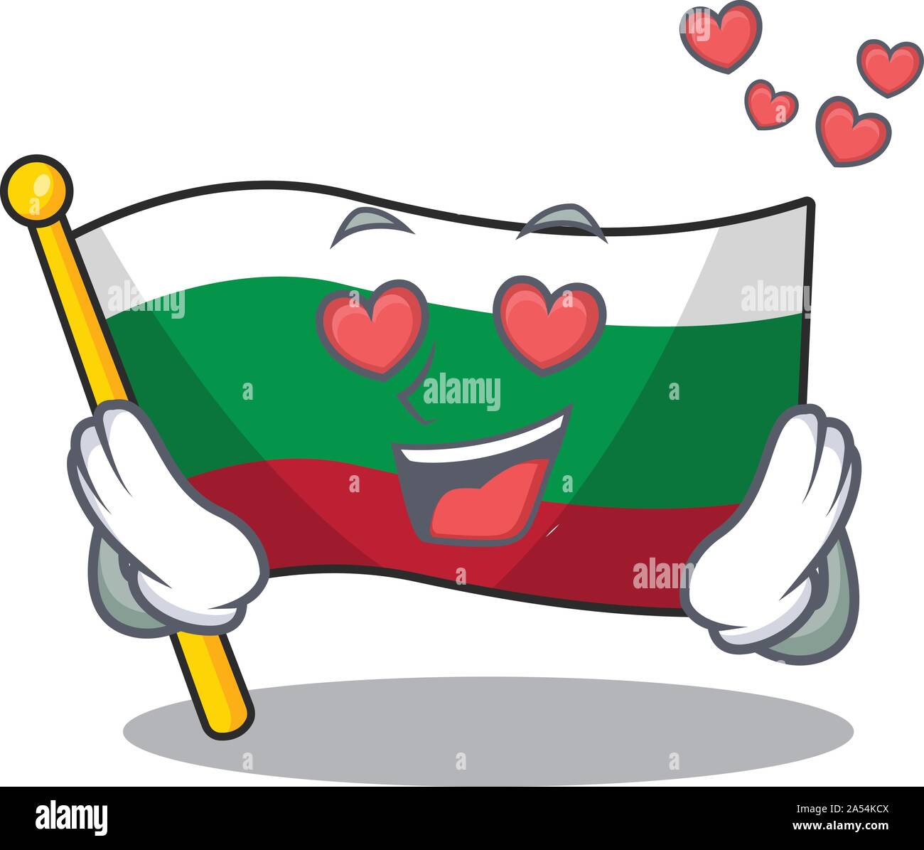 In love In love flag bulgaria in the cartoon shape Stock Vector Image ...