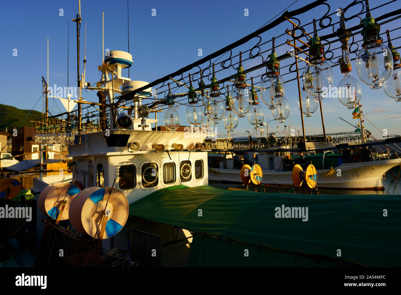 Squid Fishing Boat Stock Photo - Alamy