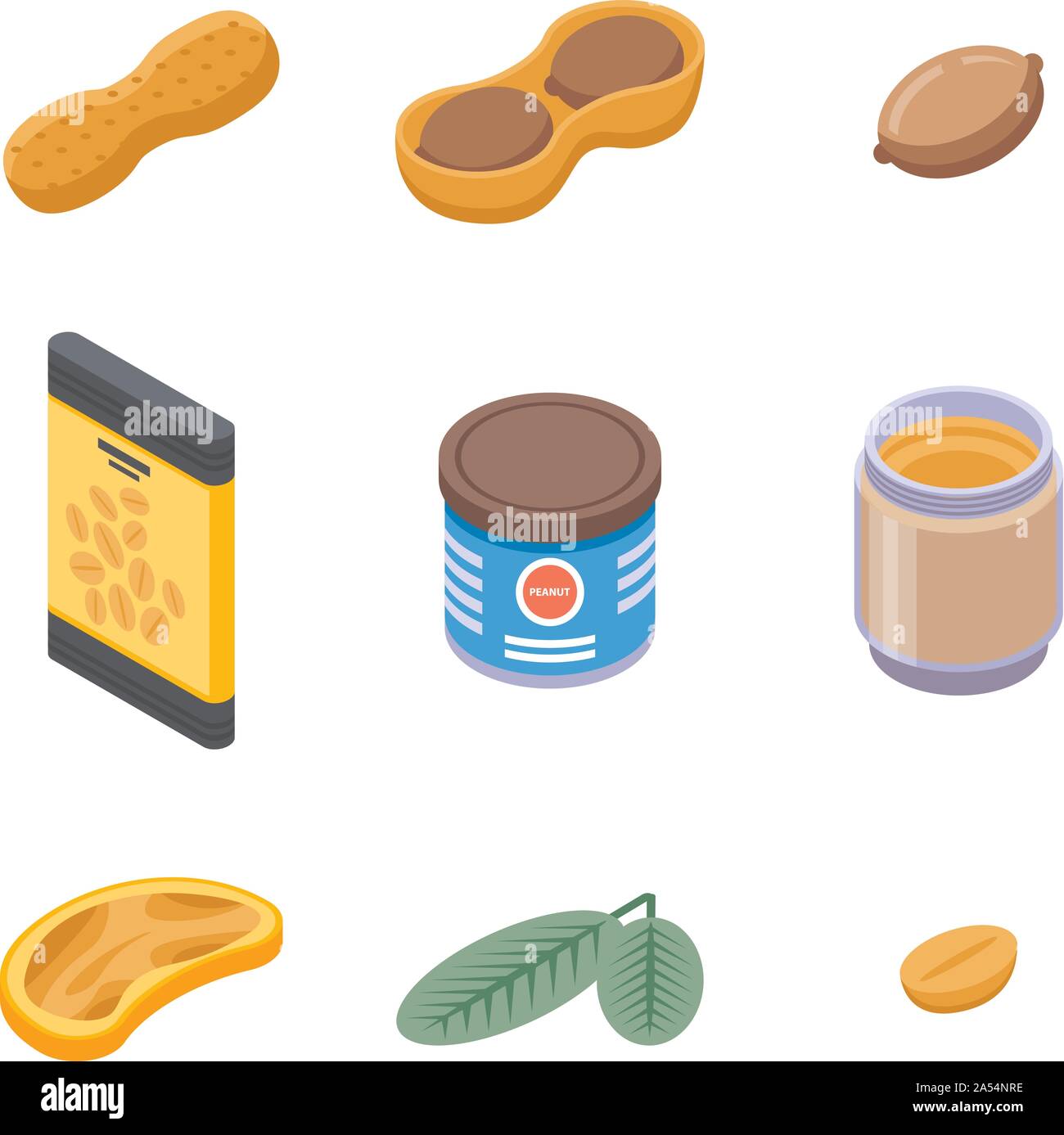 Peanut butter icons set Cut Out Stock Images & Pictures - Alamy