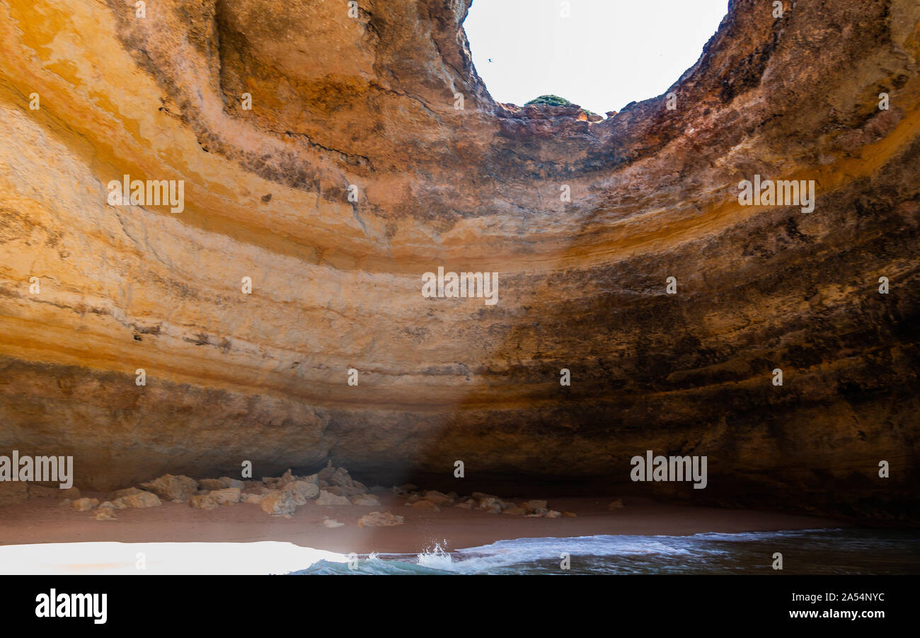 Algar de Banagil is a spectacular sea cave in Algarve accessible only ...
