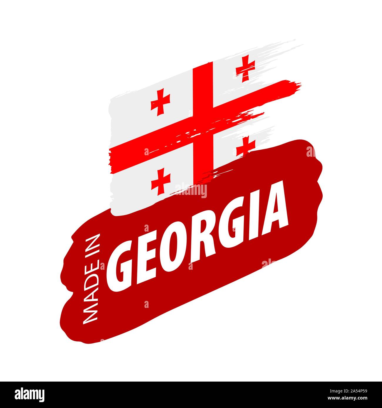 Georgia flag, vector illustration on a white background Stock Vector ...