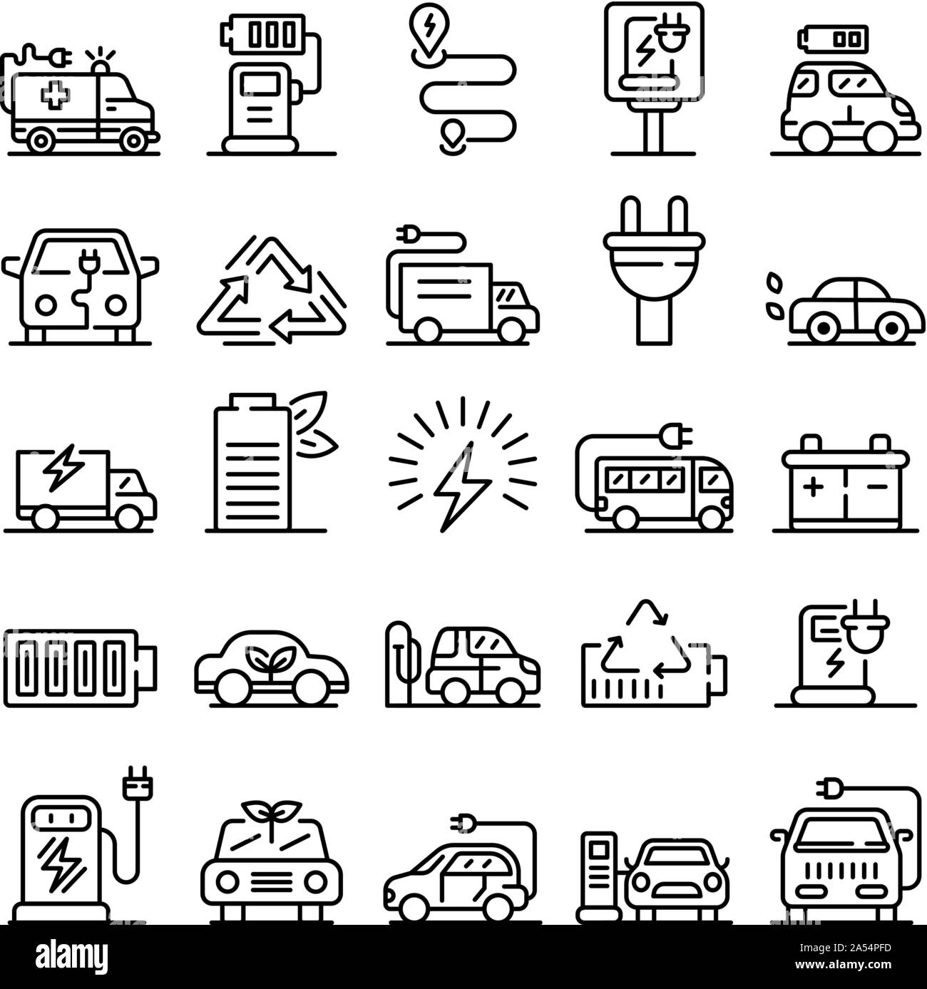 Electrical refueling icons set, outline style Stock Vector Image & Art ...