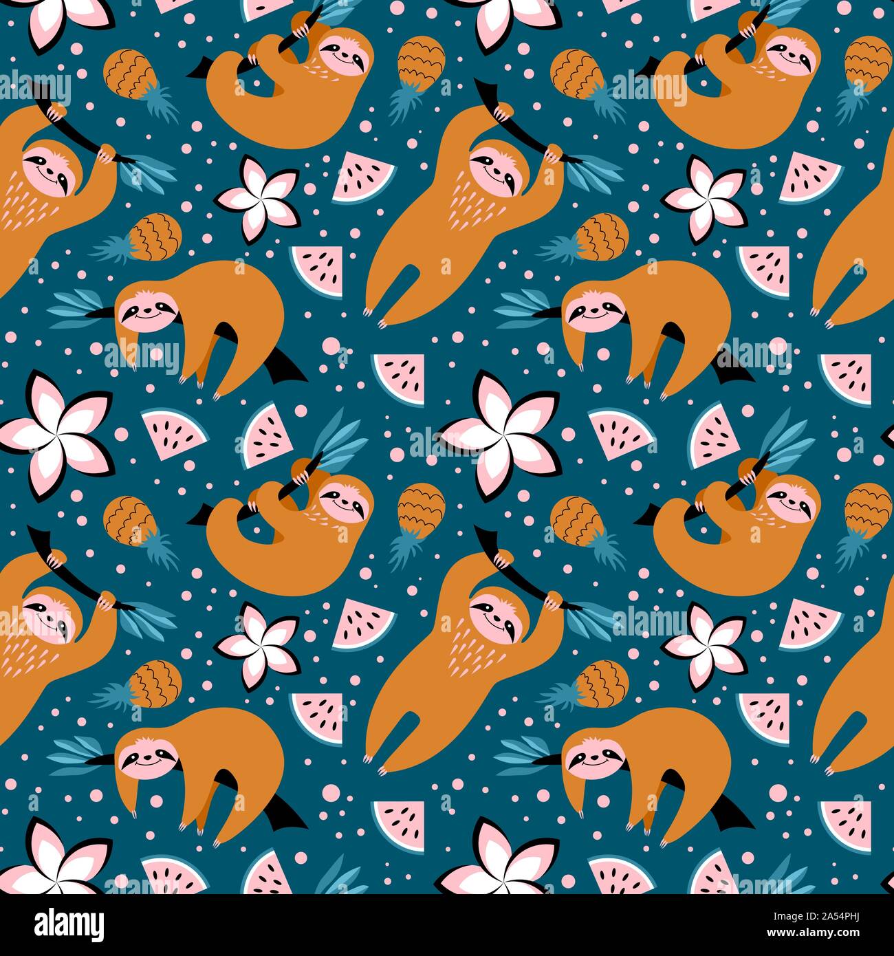 Sloth pattern hi-res stock photography and images - Alamy