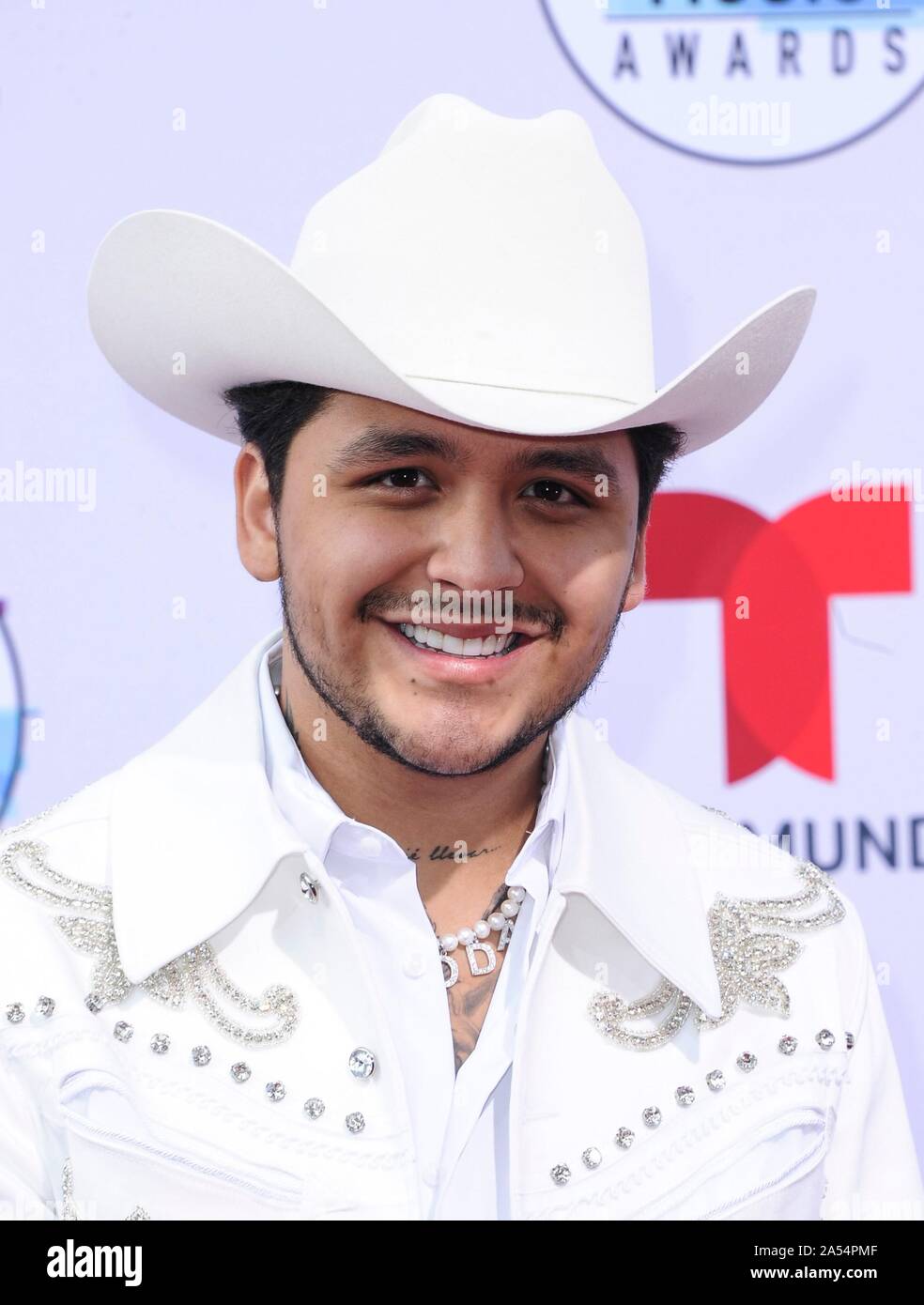 Los Angeles, CA. 17th Oct, 2019. Christian Nodal at arrivals for 2019 ...