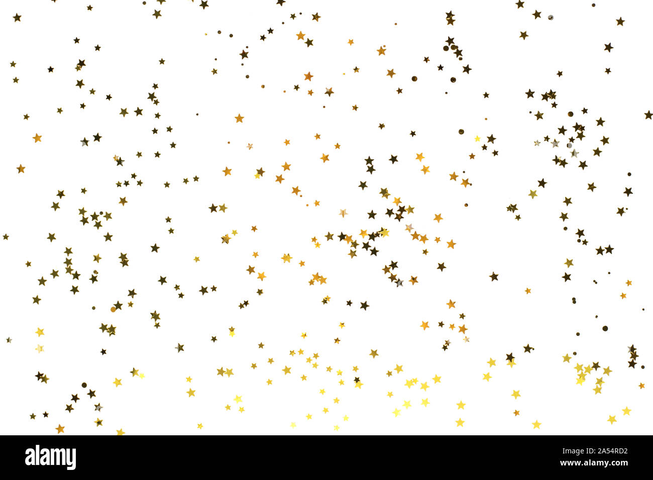 Bunch of gold stars on white background. Festive concept Stock Photo ...
