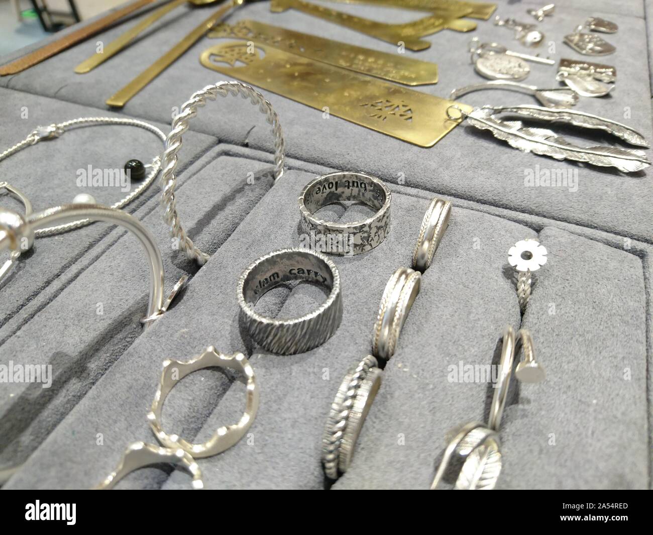 Handmade silver ornaments Stock Photo - Alamy