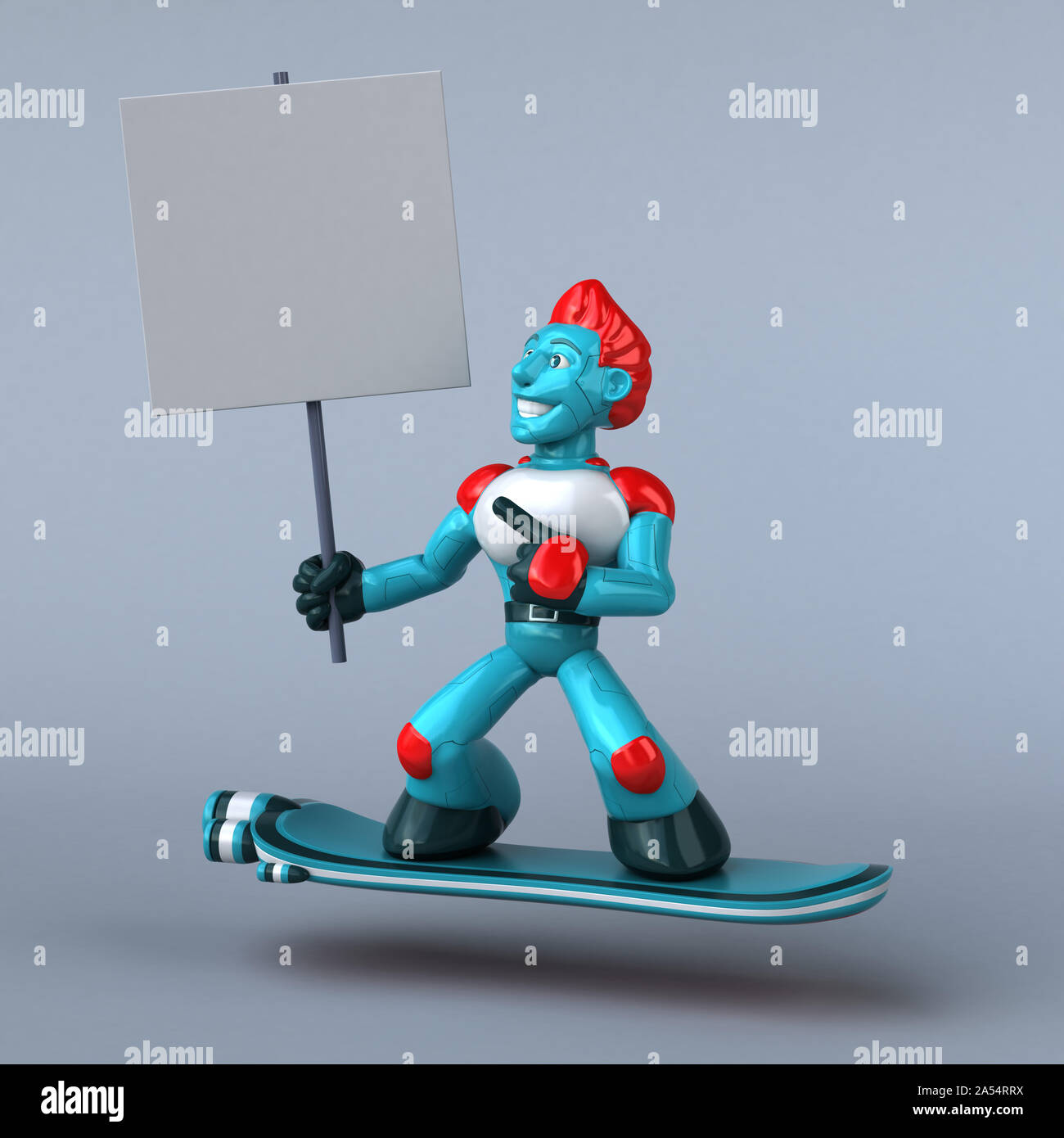 Red robot - 3D Illustration Stock Photo - Alamy