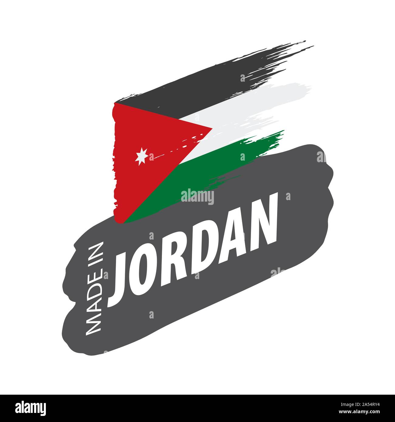 Jordan flag, vector illustration on a white background Stock Vector ...