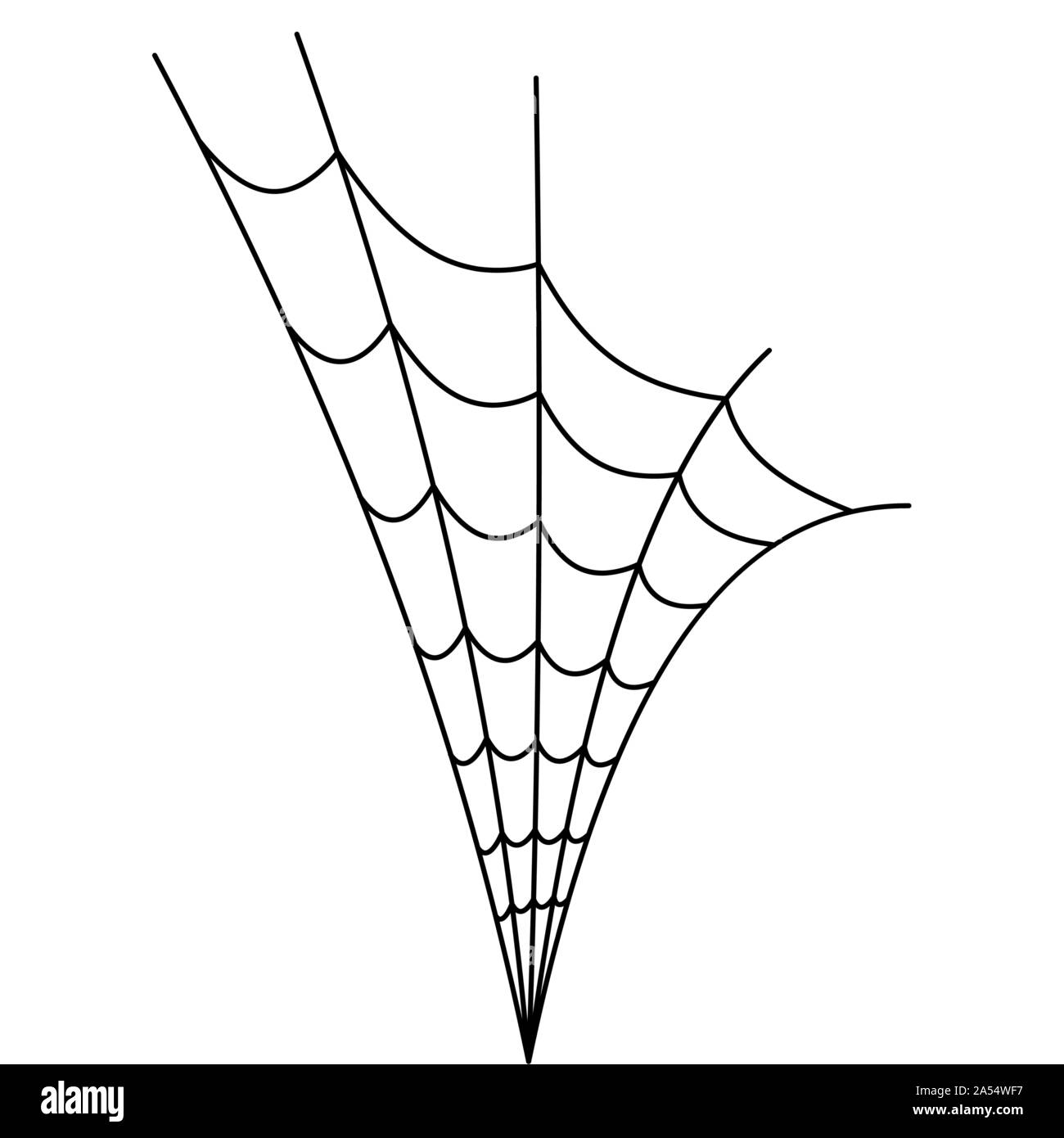 drawing of scary spider web on white background vector illustration ...