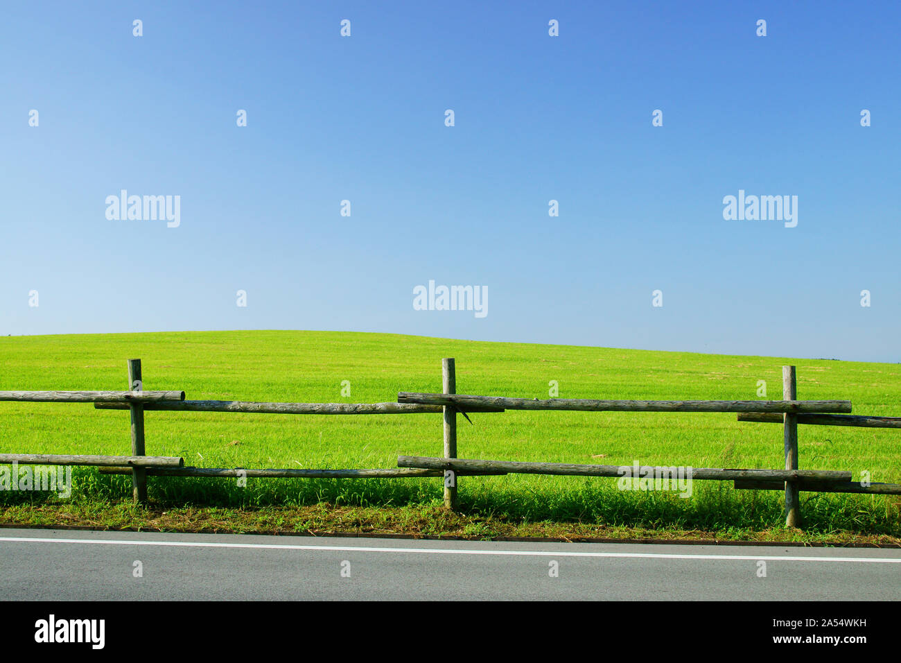 Glass field and road Stock Photo - Alamy