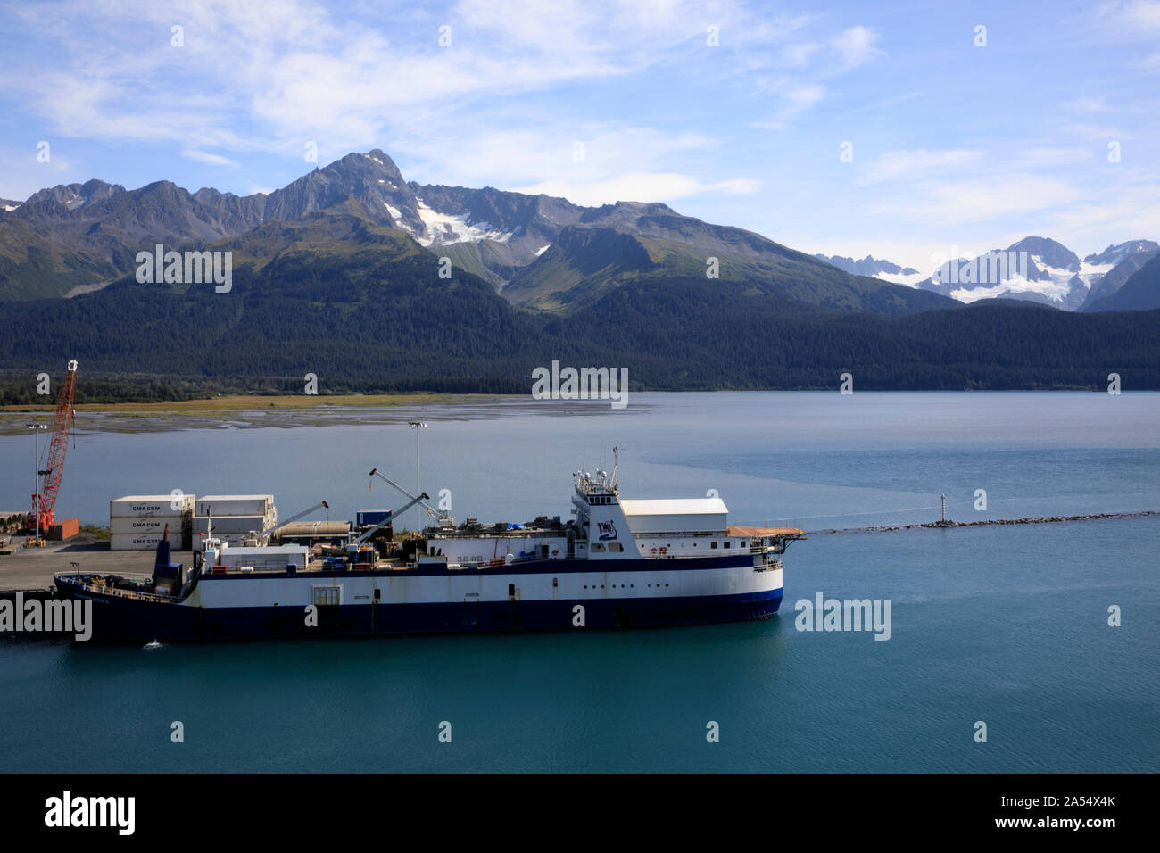 Seward port view from cruise ship deck, Seward, Alaska, USA Stock Photo ...