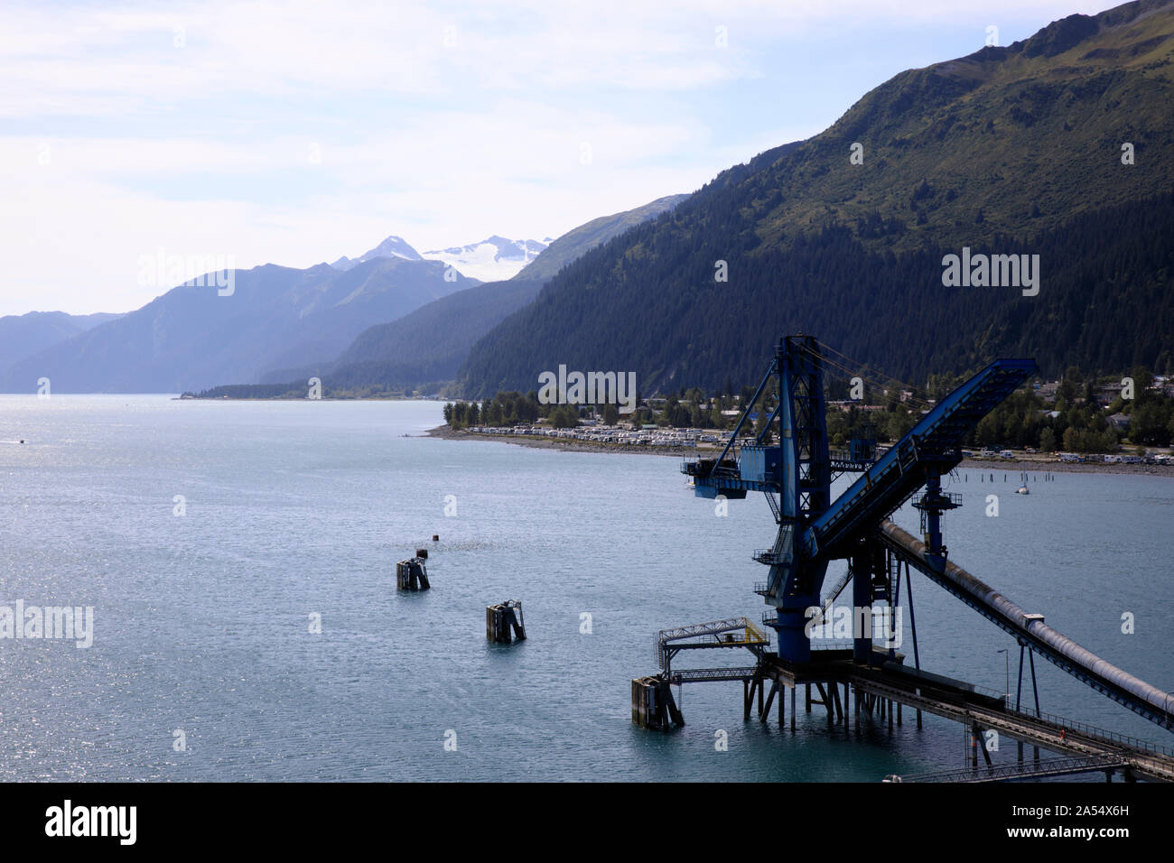 Seward port view from cruise ship deck, Seward, Alaska, USA Stock Photo ...