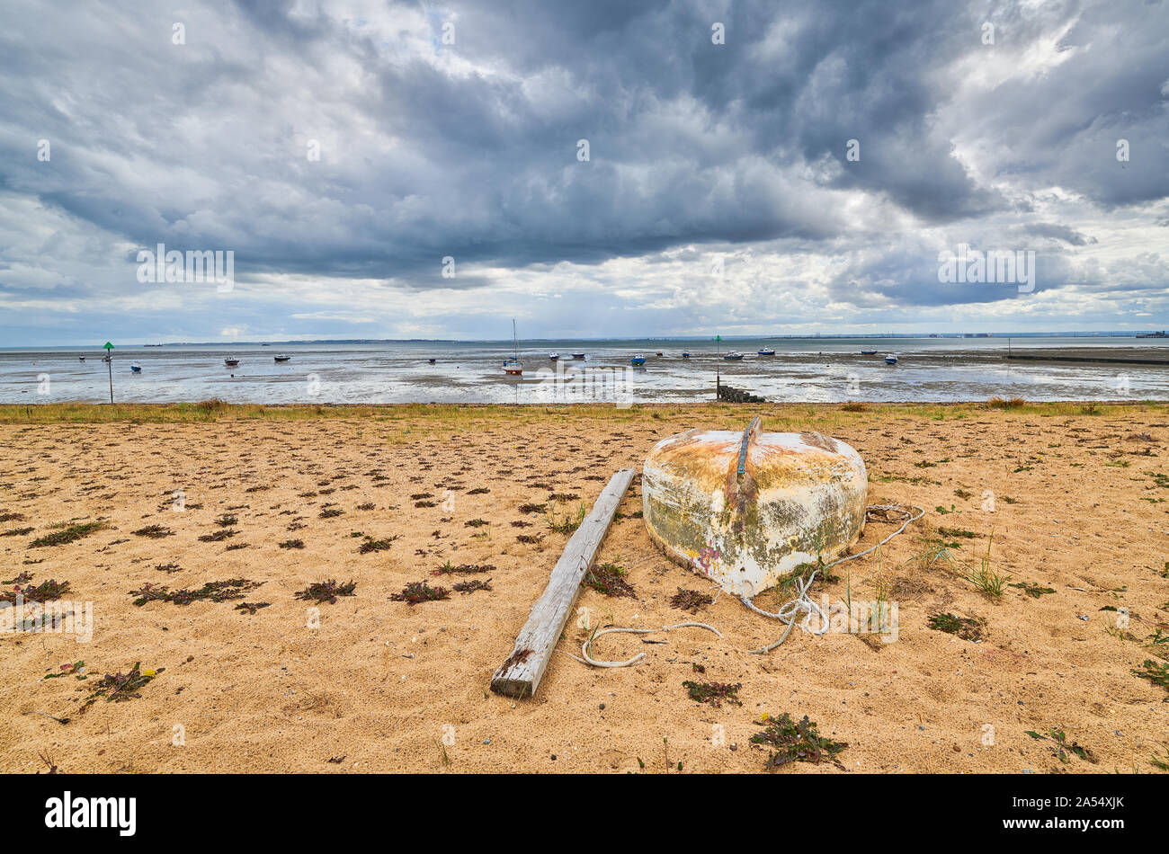 Upside down boat on beach hi-res stock photography and images - Alamy