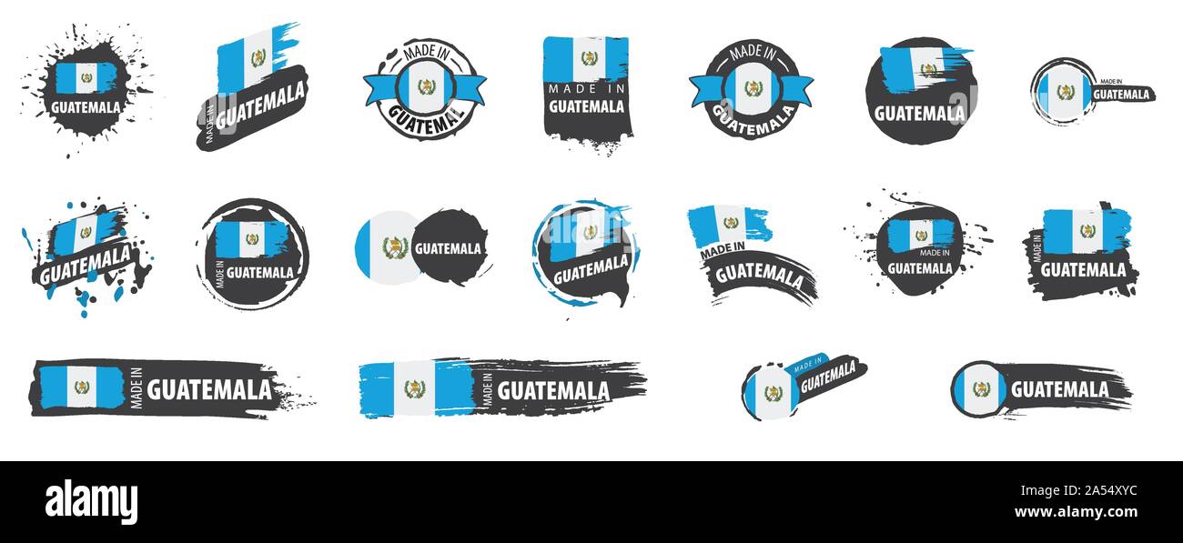 Guatemala flag, vector illustration on a white background Stock Vector ...