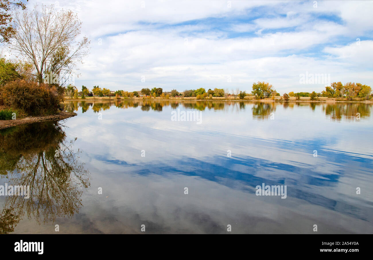 Fall Lake Scene in Adams County, Colorado Stock Photo - Alamy