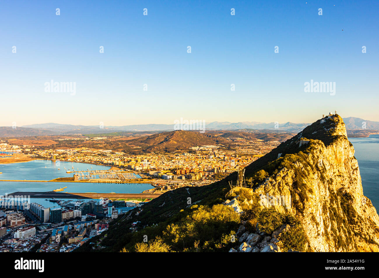 Aerial view of the Rock of Gibraltar, UK Stock Photo - Alamy