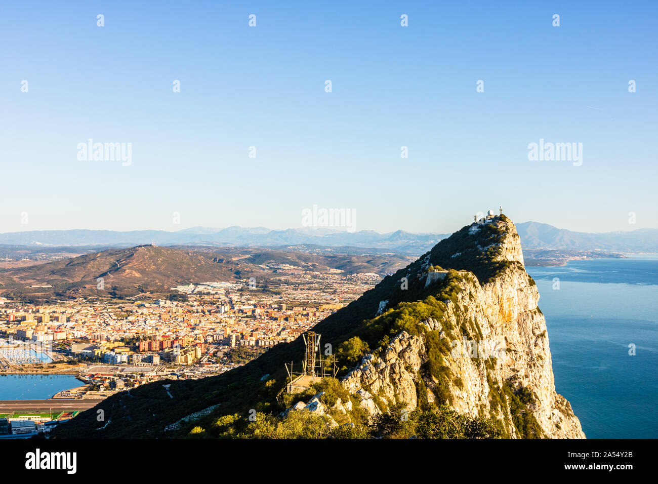 Aerial view of the Rock of Gibraltar, UK Stock Photo - Alamy