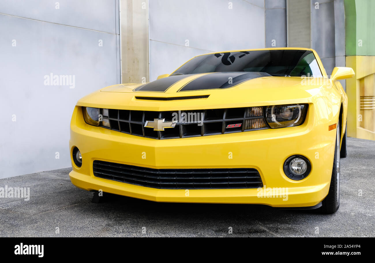 Singapore-28 NOV 2017: transformer yellow car display in universal ...